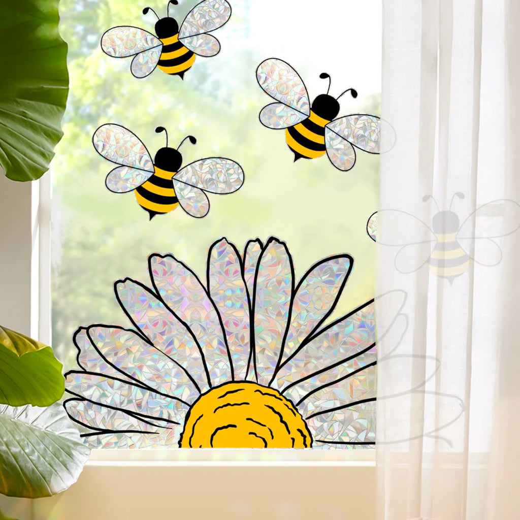 Bees Sunflower Window Glass Film Mural Decals – Just Bee Loved