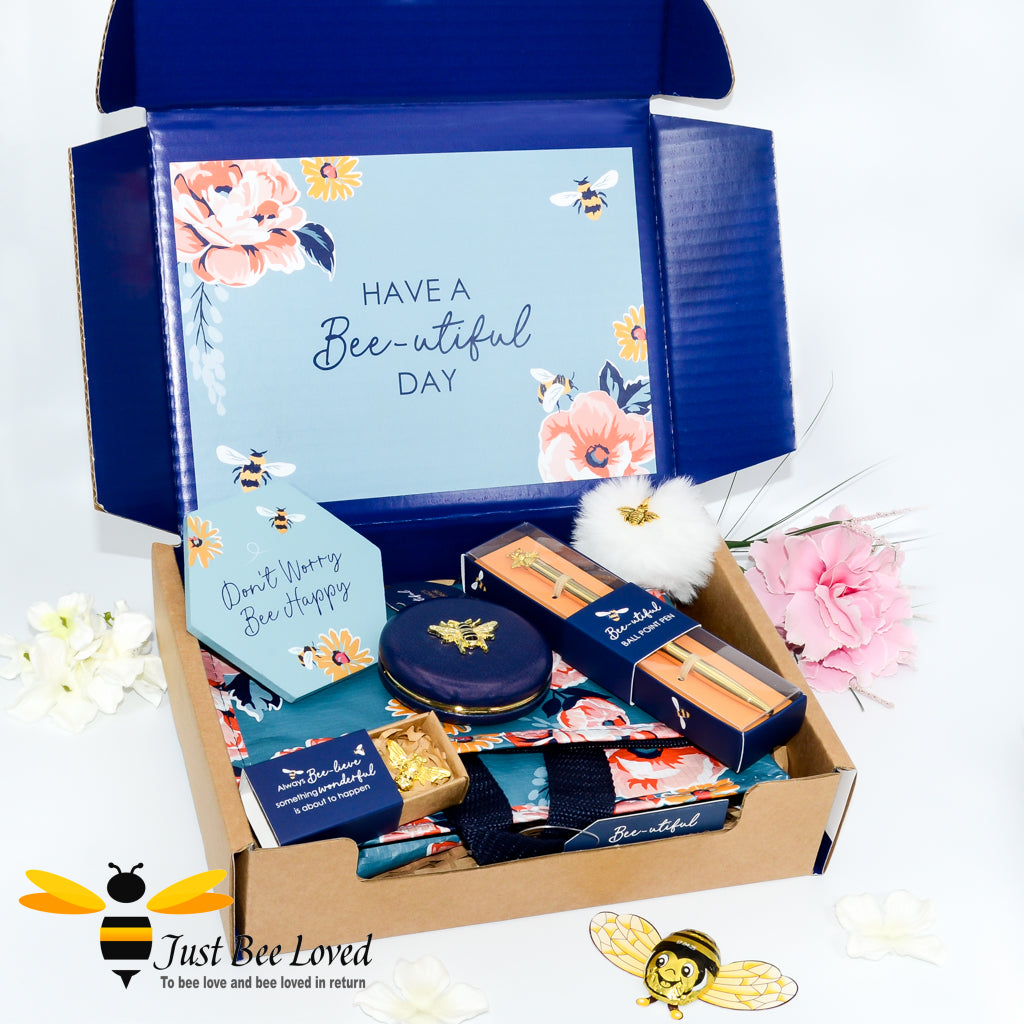 Bee-utiful Blue Bee 7-Piece Gift Set Hamper Box – Just Bee Loved