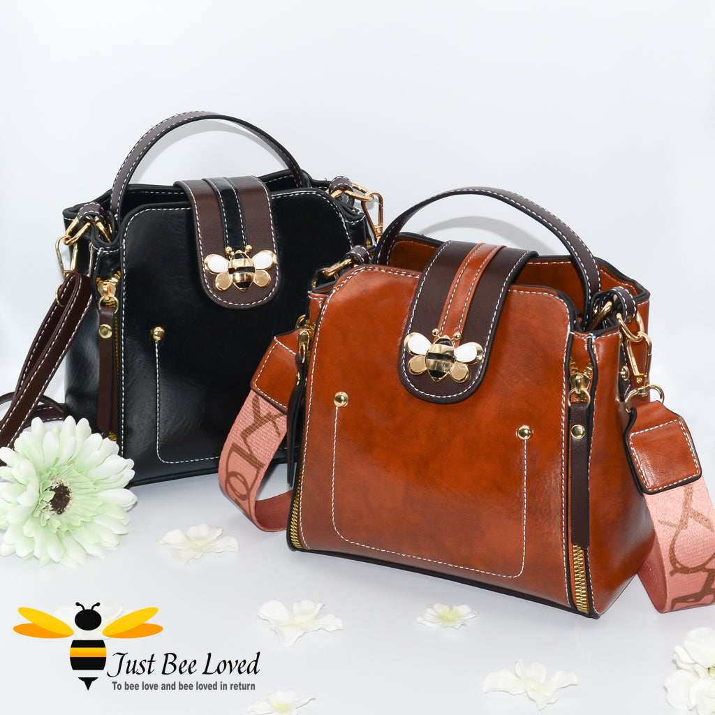 Chic Bumblebee Faux Leather Handbag - 8 Colours – Just Bee Loved