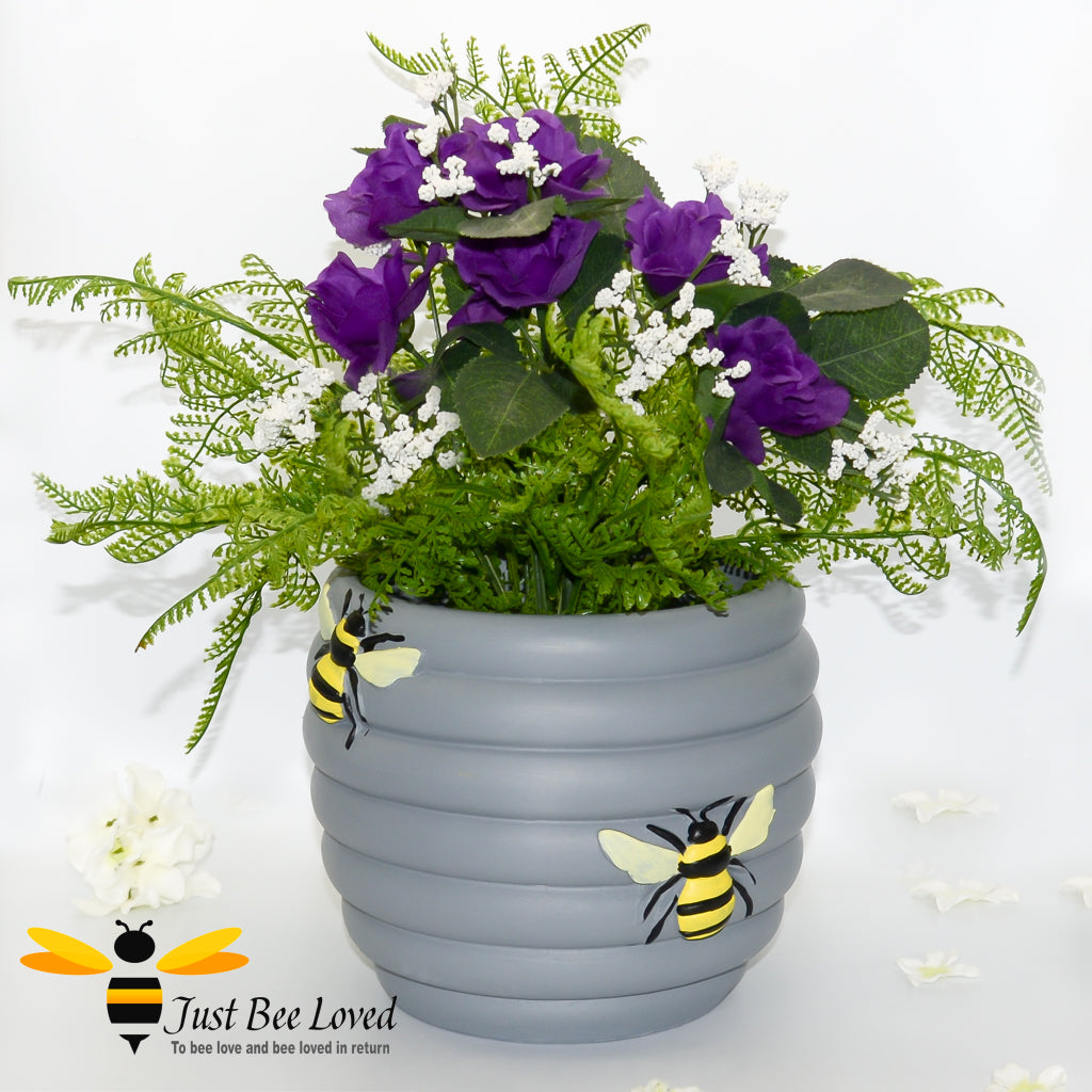 Rustic Grey Hive Shape Indoor Bee Planter Pot – Just Bee Loved