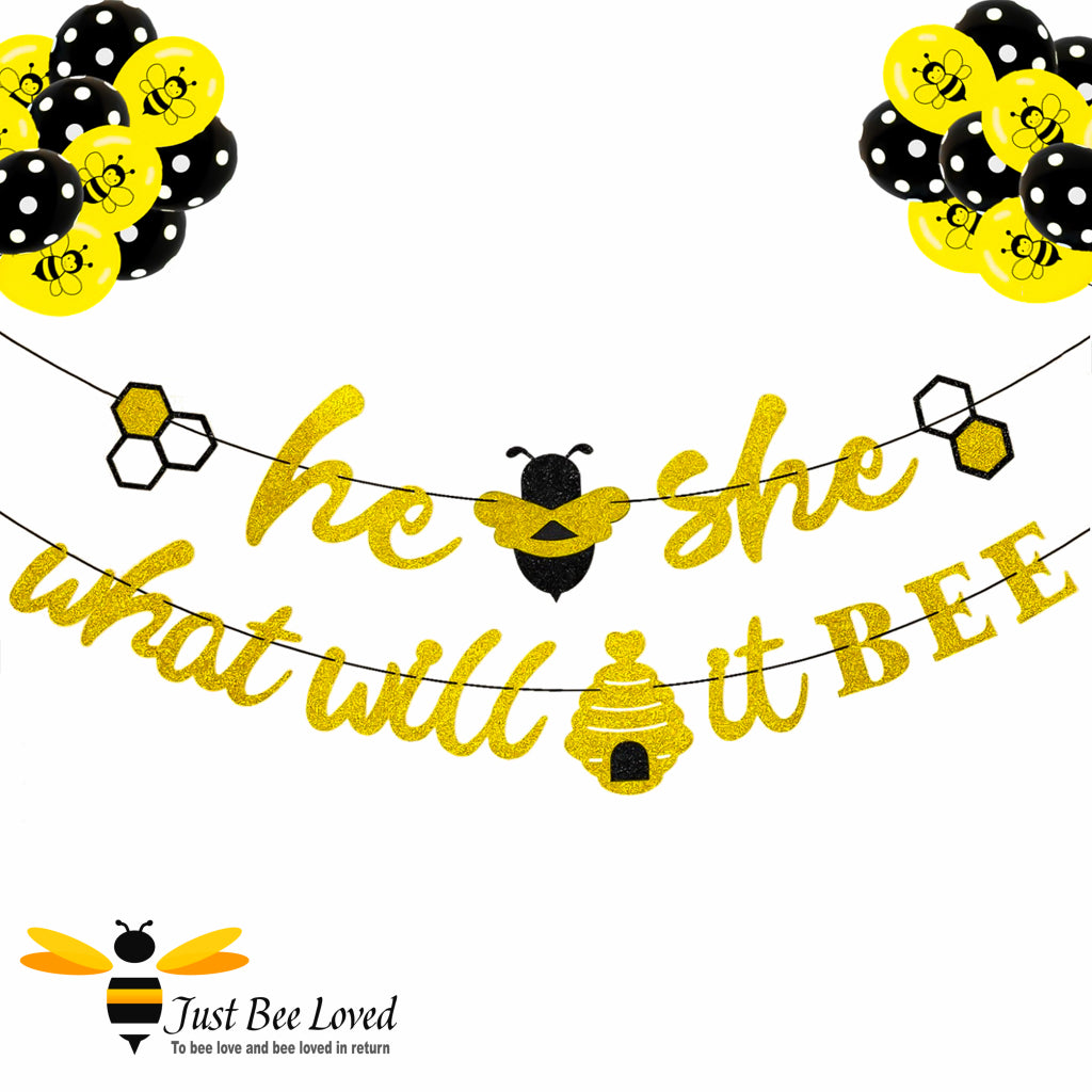 He She What Will It BEE Gender Reveal Bee Banner – Just Bee Loved